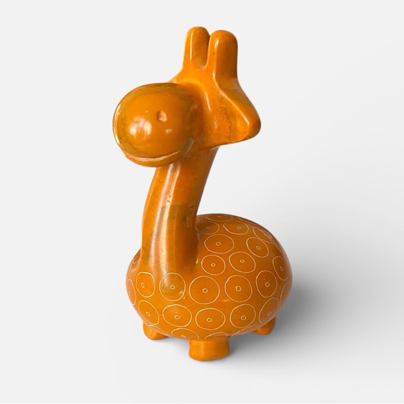 Vintage | Accents | Orange Giraffe Soap Stone Figurine Handmade African ...